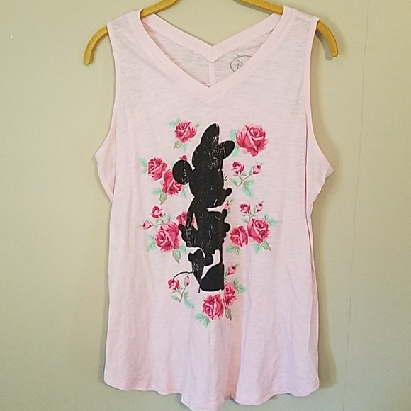 Disney | Tops | Disney Top With Floral Minnie Theme | Poshmark